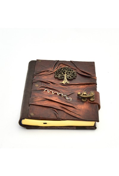 Şamua Kağıt Hayat Ağacı Eskitme El Yapımı Anı Günlük Ajanda Defter