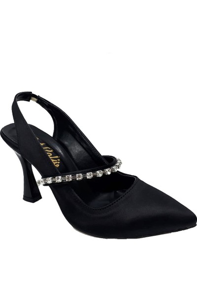 Cotcolic 9712 Saten Şeffaf Topuk Fashion Kadın Ayakkabı