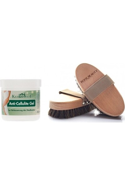 Krauterhof Selülit Karşıtı Jel 250 ml + Roox Beauty Doğal At Kılı Fırçası