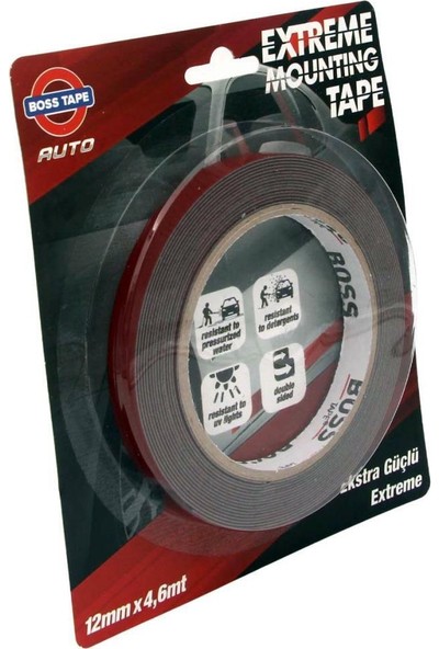 Geseus Boss Extreme Çok Güçlü Oto Aksesuvar Montaj Bandı 12mmx4.6mt Geseus Boss Extreme Çok Güçlü Oto Aksesuvar Montaj Bandı 12mmx4.6mt