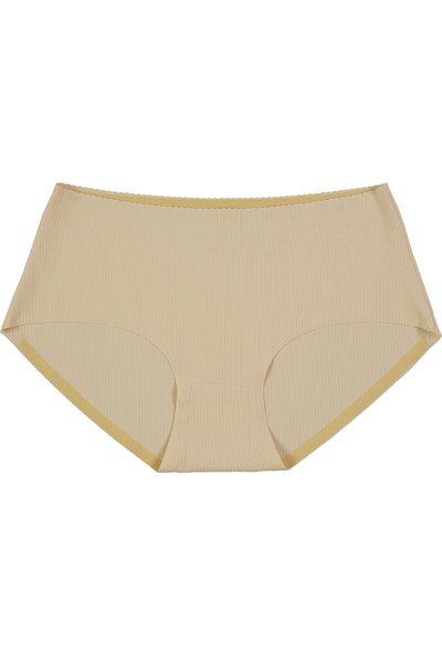 Kadın Iz Yapmayan Lazer Kesim, Silikonlu Yüksek Bel, Ten Bato Külot