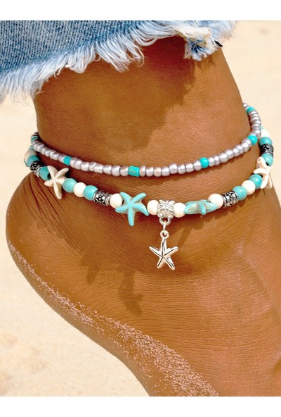 Abbsee Denizyıldızı Bohem Tarz Halhal Italyan Tasarım Halhal Abbsee Denizyıldızı Bohem Tarz Halhal Italyan Tasarım Halhal