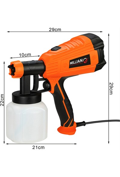 Millian Spg-3373 Profesyonel 950 W Elektrikli Sprey Boya Püskürtme Tabancası Dezenfektan Makinesi Millian Spg-3373 Profesyonel 950 W Elektrikli Sprey Boya Püskürtme Tabancası Dezenfektan Makinesi
