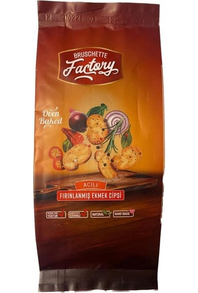 •	factory Bruschetta - Fırınlanmış Ekmek Cipsi 70 gr Acılı •	factory Bruschetta - Fırınlanmış Ekmek Cipsi 70 gr Acılı