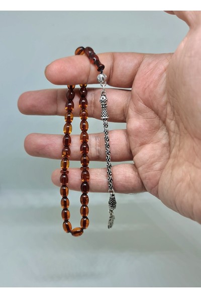 Budakoğulları 925 Ayar Gümüş Püsküllü Polonya Damla Kehribar Tesbih Budakoğulları 925 Ayar Gümüş Püsküllü Polonya Damla Kehribar Tesbih