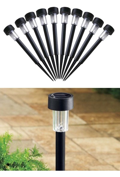 Deco Elit 10 Adet Solar Sistem Bahçe Lambası Plastik Saplama Güneş Enerjisi ile Çalışma Deco Elit 10 Adet Solar Sistem Bahçe Lambası Plastik Saplama Güneş Enerjisi ile Çalışma