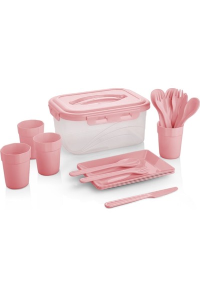Sev Plastik 24 Parça Dikdörtgen Piknik Seti 4 Kişilik Sev Plastik 24 Parça Dikdörtgen Piknik Seti 4 Kişilik