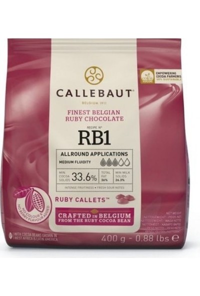 Callebaut Ruby Damla Çikolata 400 gr Callebaut Ruby Damla Çikolata 400 gr