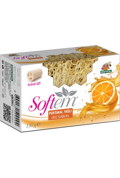 Softem Portakal Yağlı Kabak Lifli Sabun 130gr Softem Portakal Yağlı Kabak Lifli Sabun 130gr