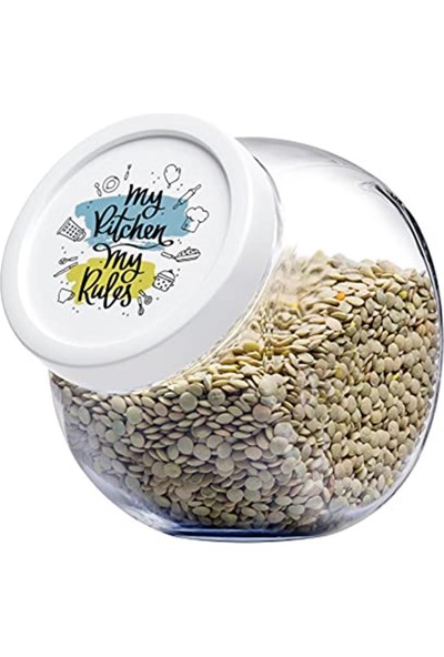 EKS Ticaret Paşabahçe Bella Graffiti Beyaz Kapaklı Slogan Baskılı Kavanoz 1500 cc EKS Ticaret Paşabahçe Bella Graffiti Beyaz Kapaklı Slogan Baskılı Kavanoz 1500 cc