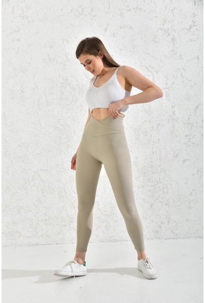 Hull Collection Fitilli Toparlayıcı Çapraz Belli Tayt Bej Hull Collection Fitilli Toparlayıcı Çapraz Belli Tayt Bej