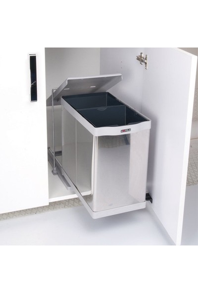 Hafele Clever D Çöp Kutusu P. Çel, 14+14L, 35CM Hafele Clever D Çöp Kutusu P. Çel, 14+14L, 35CM