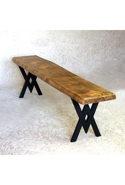 Entema Doğal Ağaç Masif Bank Bench 120 Cm( Metal Ayak ) Entema Doğal Ağaç Masif Bank Bench 120 Cm( Metal Ayak )