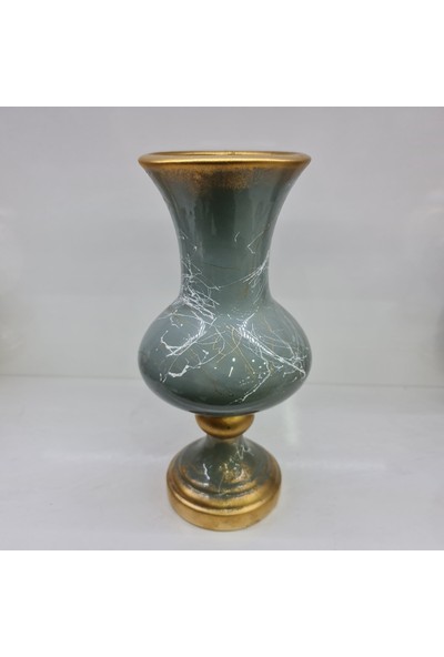 Mermer Görünümlü Eskitme Seramik Vazo