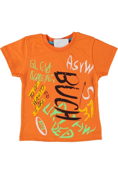 Bittoş Kids Erkek Çocuk Buch Yazı Desenli Tişört Bittoş Kids Erkek Çocuk Buch Yazı Desenli Tişört