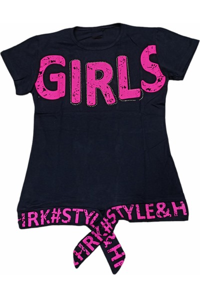 Harika Kız Çocuk Girls Desenli Önden Bağlamalı Tişört Harika Kız Çocuk Girls Desenli Önden Bağlamalı Tişört