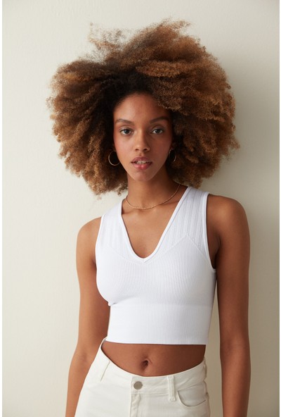 Penti Neck Seamless Crop Üst