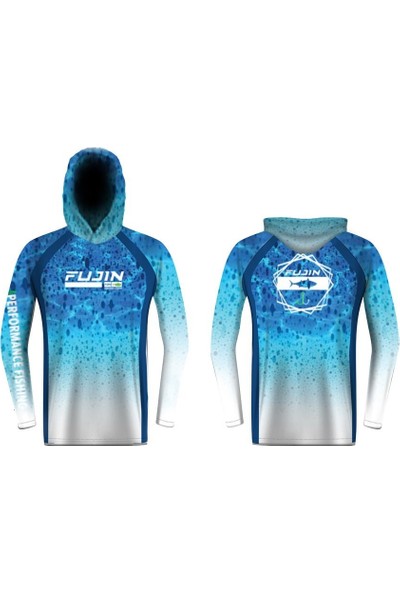 Fujin Performance Hooded Kapüşonlu T-Shirt Blue Ocean Large (L) Fujin Performance Hooded Kapüşonlu T-Shirt Blue Ocean Large (L)