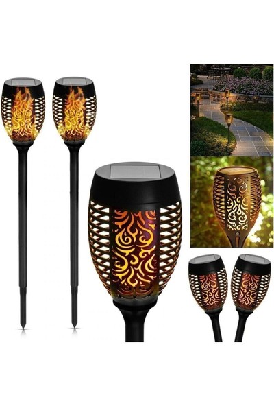 Hediye Filesi 3 Adet Bahçe Lambası Alev Efektli Solar LED Güneş Enerjili Aydınlatma 50 cm Hediye Filesi 3 Adet Bahçe Lambası Alev Efektli Solar LED Güneş Enerjili Aydınlatma 50 cm