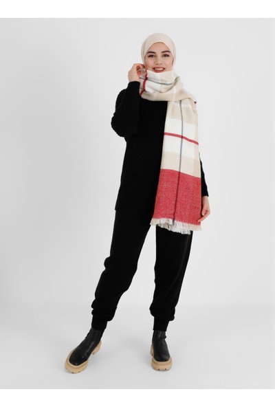 Tavin Püsküllü Panço - Kırmızı - Tavin