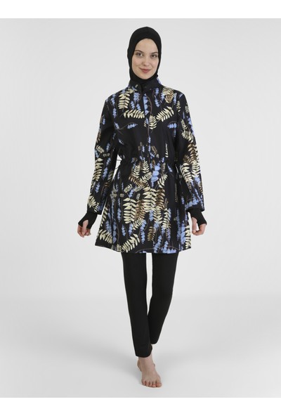 Mayo Bella Sümbül Desen Tam Kapalı Mayo - Çok Renkli - Mayo Bella