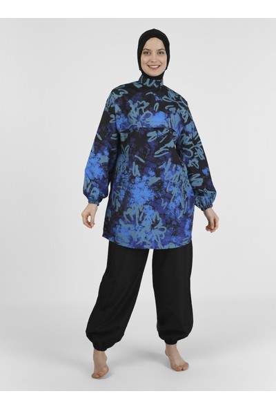 Mayo Bella Mavi Çiçek Desenli Tam Kapalı Mayo - Mavi - Mayo Bella Mayo Bella Mavi Çiçek Desenli Tam Kapalı Mayo - Mavi - Mayo Bella