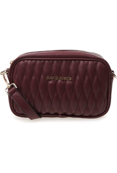 David Jones DJ81-4 Kapitone Fermuarlı Bordo Kadın El Çantası