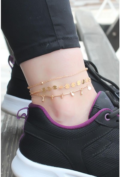 Clariss Minimal Aksesuarlı Çoklu Zincir Halhal