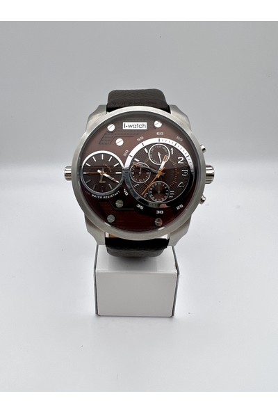 I-Watch 5 Atm Çelik Kasa Kahverengi Şık Erkek Kol Saati (24 Ay Garantili) 5078C3