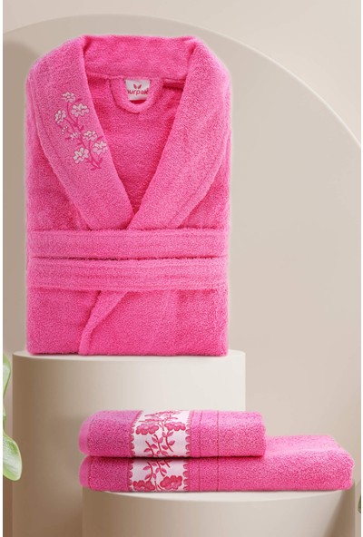 Favora Nurpak Pıtırcık Tek Kişilik Bornoz Seti - Pembe Favora Nurpak Pıtırcık Tek Kişilik Bornoz Seti - Pembe