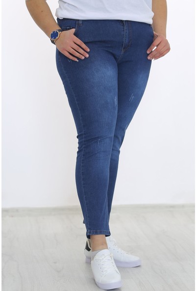 Lukas Büyük Beden Yüksekbel Kot Pnt Mavi2 - 0814.925.