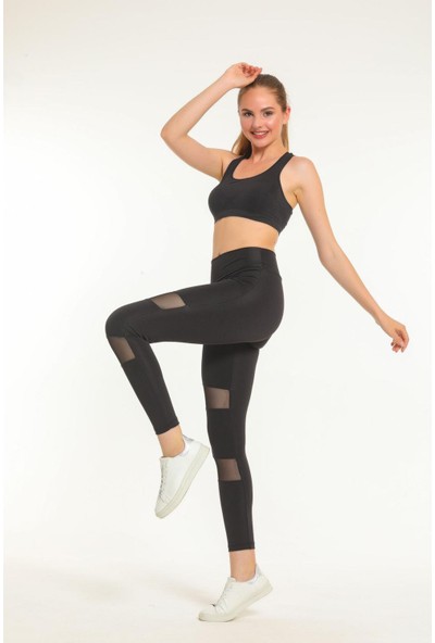 Passion Store Kadın Siyah Renk Fileli Toparlayıcı Tayt