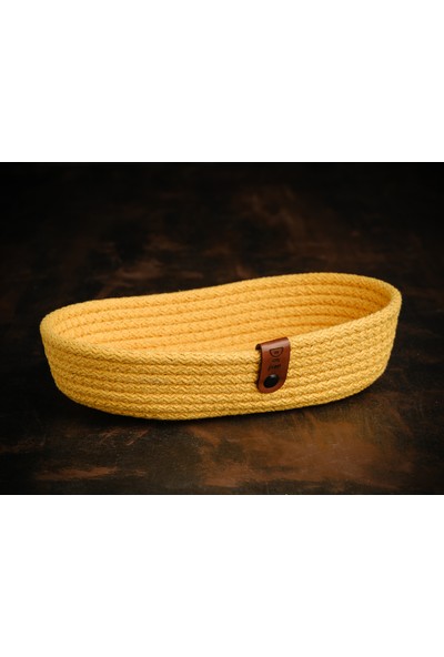 Joyso Pamuk İp El Yapımı Ekmek Sepeti 22 X 12 X 5 Cm