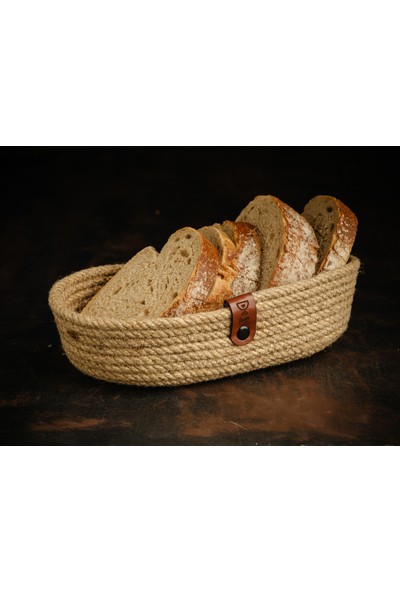 Joyso Pamuk İp El Yapımı Ekmek Sepeti 22 X 12 X 5 Cm