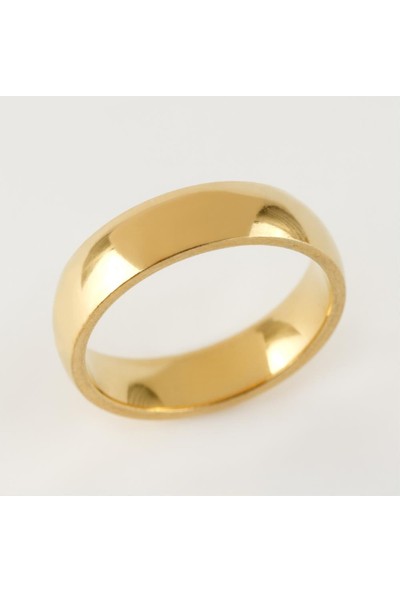 Hg.Aksesuar Unisex Içe Dışa Bombeli Çelik Alyans 8 mm