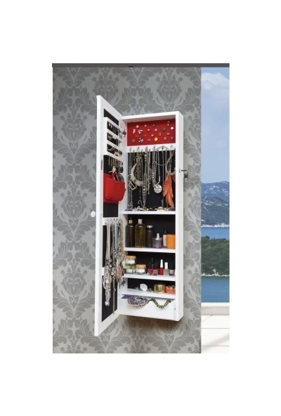 Bysolvo Duvara Monte Takı ve Aksesuar Dolabı-Beyaz