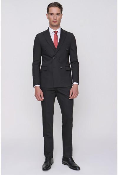Morven Erkek Siyah Rapid Kruvaze Düz Slim Fit Dar Kesim 6 Drop Takım Elbise Morven Erkek Siyah Rapid Kruvaze Düz Slim Fit Dar Kesim 6 Drop Takım Elbise