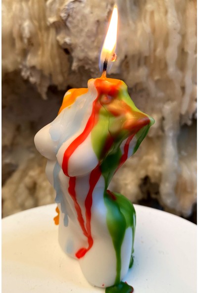 Fantastik Sanat Atölyesi Mum - Gökkuşağı Model Venüs Kadın Vücut Mum - Vanilya, Çilek, Bal, Hindistan Cevizi Kokulu Soya Wax