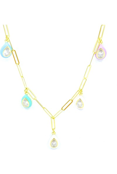 Mooije Silver Renkli Damla Gold Kolye Mooije Silver Renkli Damla Gold Kolye