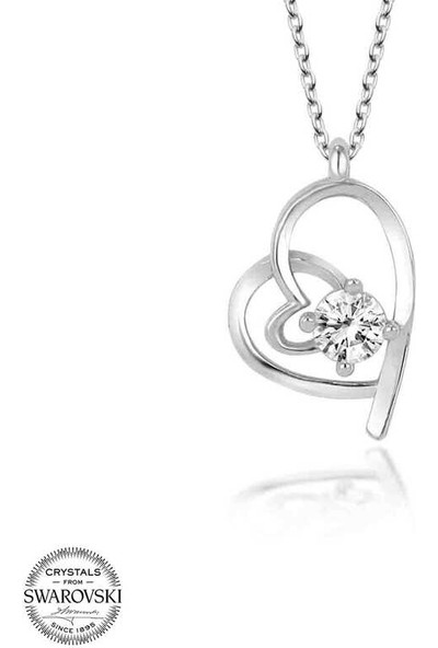 Mooije Silver Swarovski Taşlı Kalp Anneler Günü Gümüş Kolye Mooije Silver Swarovski Taşlı Kalp Anneler Günü Gümüş Kolye