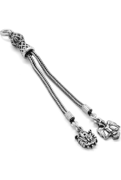 Tesbihname Çift Başlı Kartal-Arma Tasarım 2li Kamçı 925 Ayar Gümüş Püskül Tesbihname Çift Başlı Kartal-Arma Tasarım 2li Kamçı 925 Ayar Gümüş Püskül