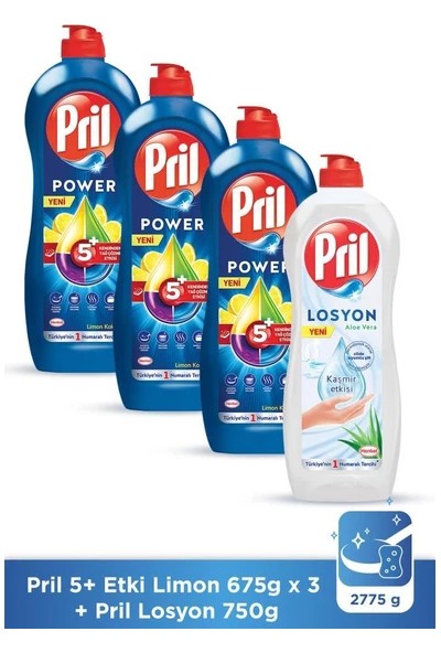 Pril 675 ml Limon x 3 + 720 ml Losyon Aloe Vera Pril 675 ml Limon x 3 + 720 ml Losyon Aloe Vera