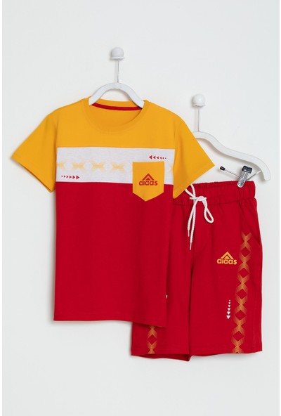 Rapapa Erkek Çocuk Cepli Şortlu Takım Kırmızı 20356-