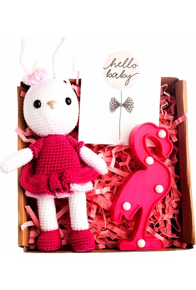 Kutuluyo Tavşancık ve Flamingo Hediye Kutusu