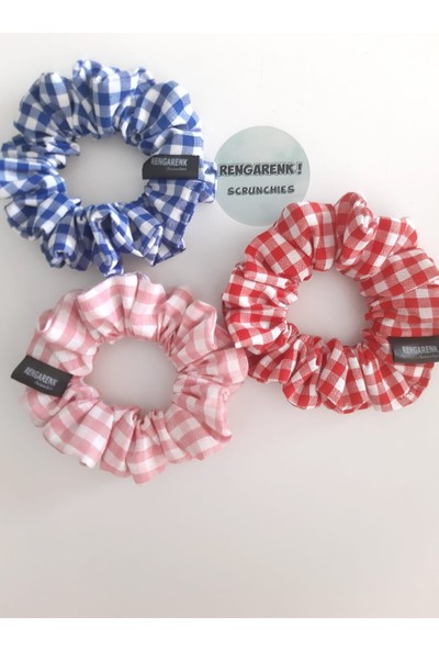 Rengarenk 3'lü Pötikare Kadın Scrunchie Toka Seti Rengarenk 3'lü Pötikare Kadın Scrunchie Toka Seti