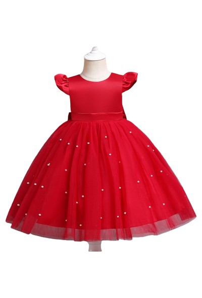 Nsm Kırmızı Prenses Fiyonk ve Inci Detaylı Doğum Günü , Parti, Gösteri Elbise Nsm Kırmızı Prenses Fiyonk ve Inci Detaylı Doğum Günü , Parti, Gösteri Elbise