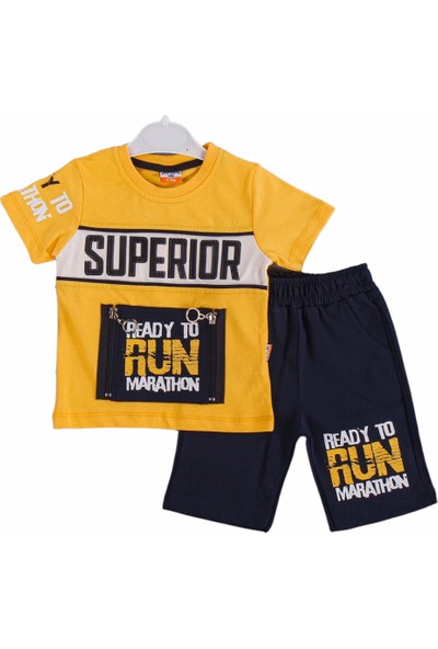 Erkek Çocuk Fermuar Detaylı Şortlu Takım