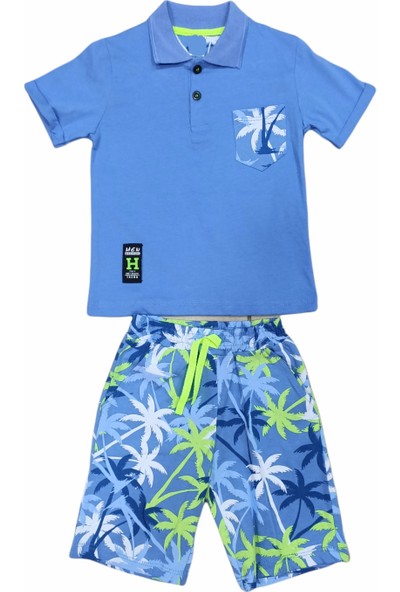 Tuffy Erkek Çocuk Palmiye Desenli Şortlu Takım