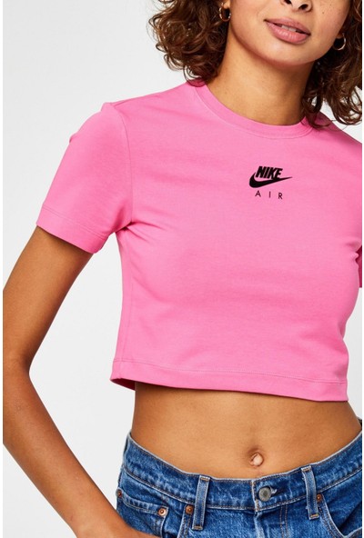 Nike Air W Sportswear Top Ss Crop Kısa Pembe Tişört