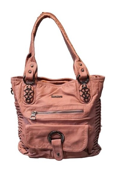 Barcelona Yıkama Deri Bayan Omuz ve Sırt Çantası